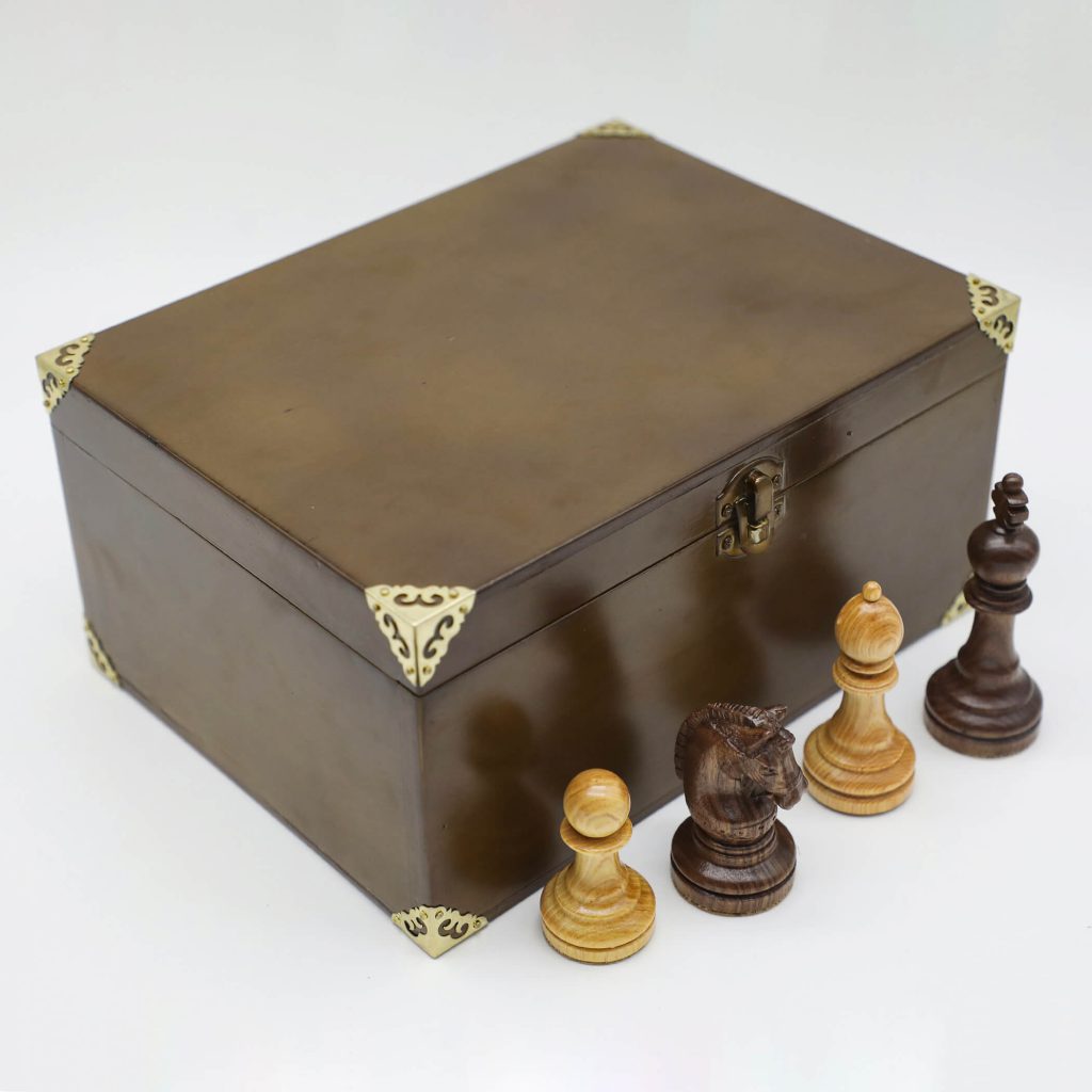Luxury Wooden Chess Box With Billiard Cloth & High Quality Copper Base ...