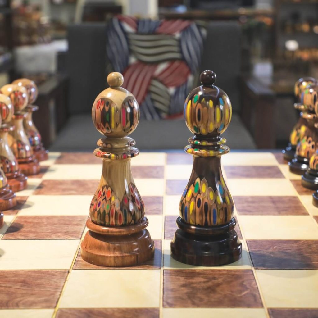 Giant Chess Sets | Colored-Pencil Large Ornament Chess Pieces