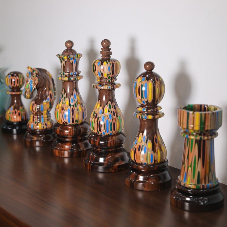 Giant Ornamental Chess Pieces - Set 6 Deluxe Decor - Henry Chess Sets