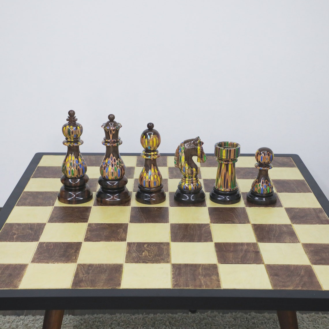 Giant Chess Sets | Colored-Pencil Large Ornament Chess Pieces