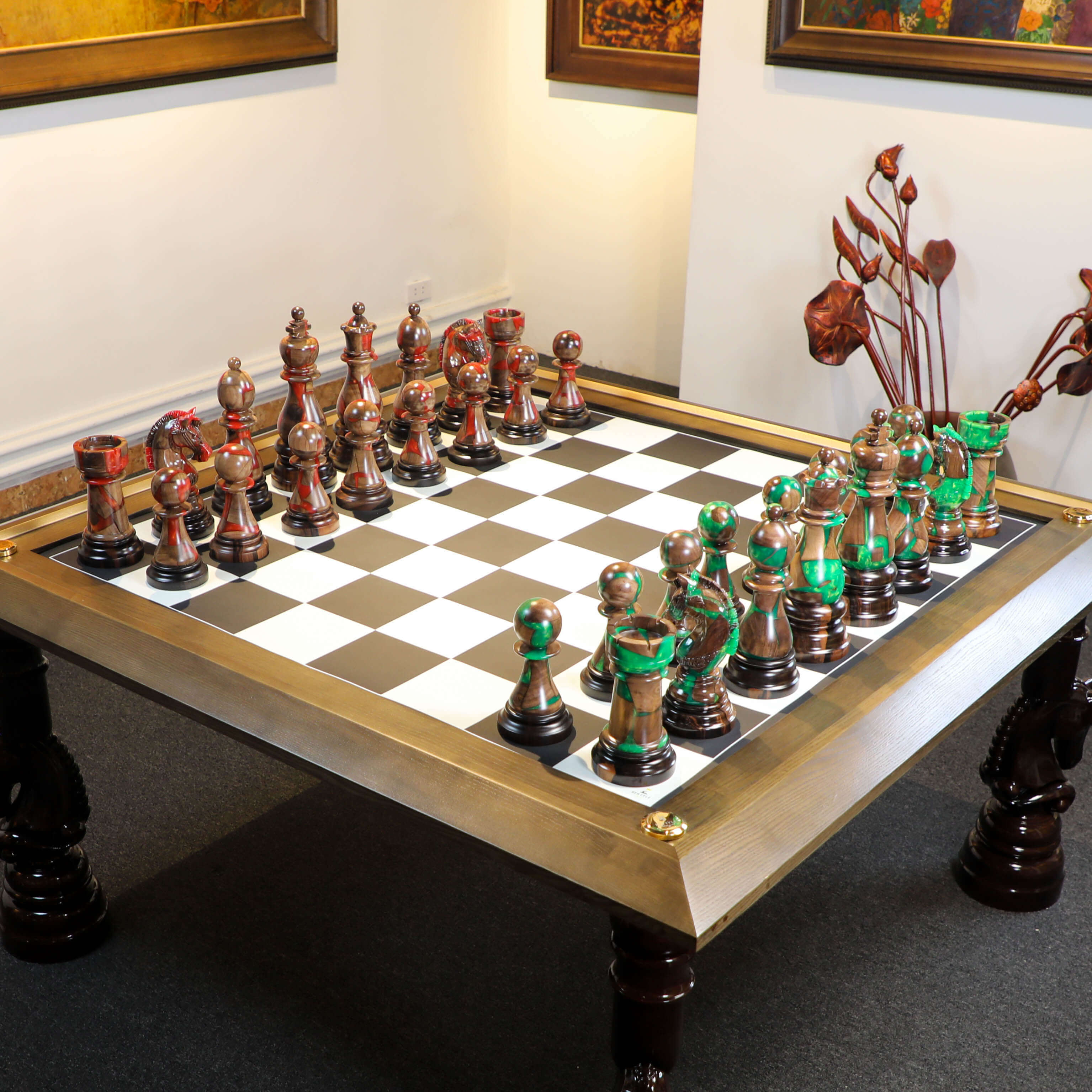 Full Set Giant Deluxe Chess Pieces with Board - High End Blended of ...