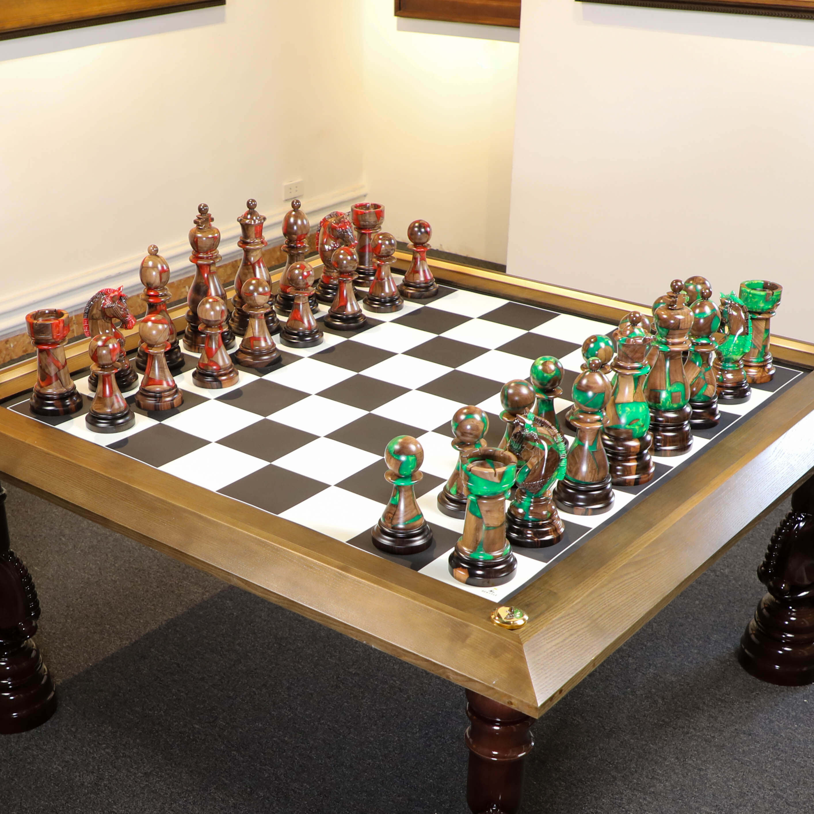 Full Set Giant Deluxe Chess Pieces with Board - High End Blended of ...
