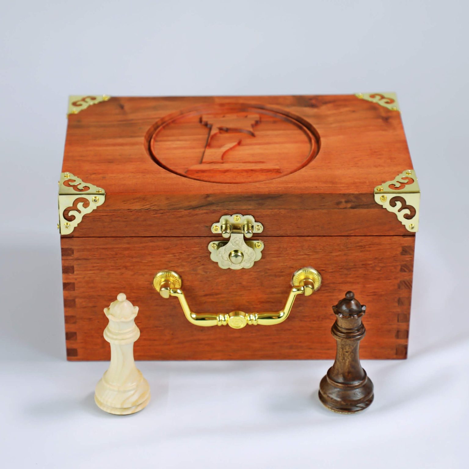 Luxury Copper Wrapped Padauk Chess Box - Henry Chess Sets